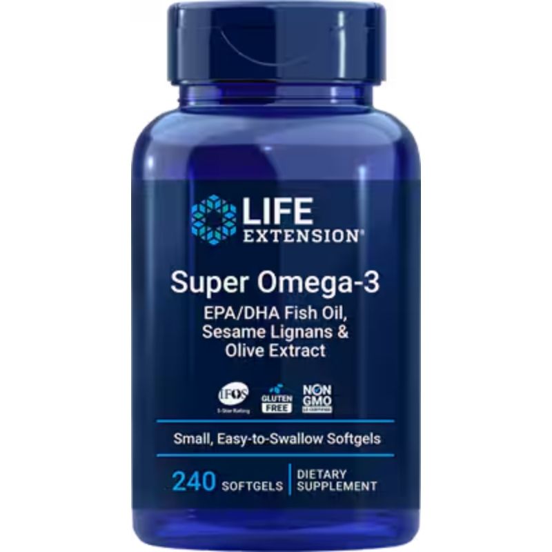 Life Extension Super Omega-3 EPH/DHA w/ Sesame Lignans & Olive Extract ...