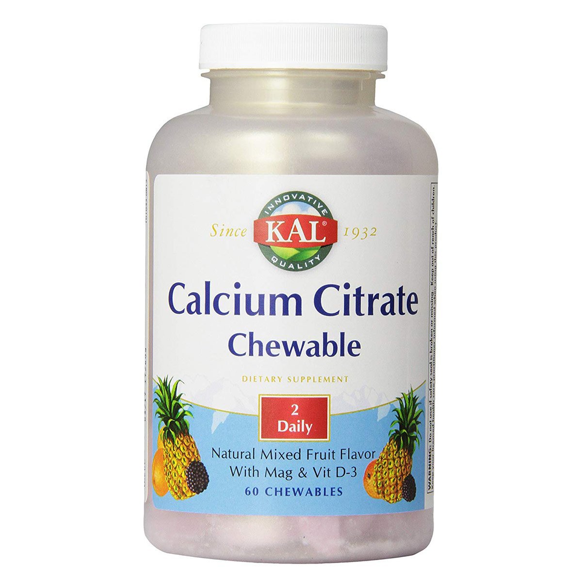 KAL Calcium Citrate Chewables 60 Chewables Mixed Fruit — Capitol Nutrition